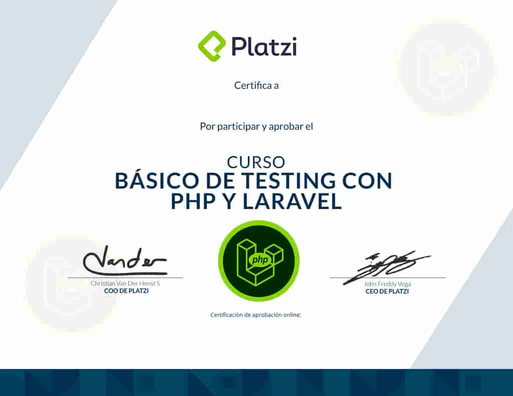 Curso de Testing con PHP y Laravel - Platzi