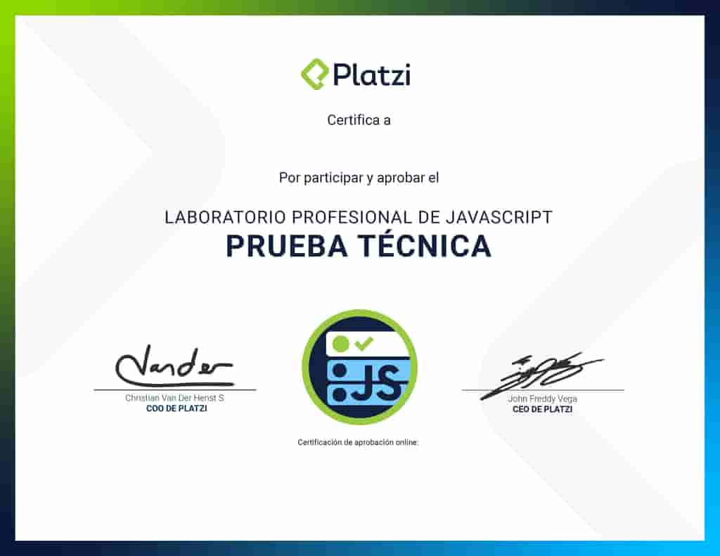 Laboratorio de JavaScript: Prueba Técnica para Frontend - Platzi