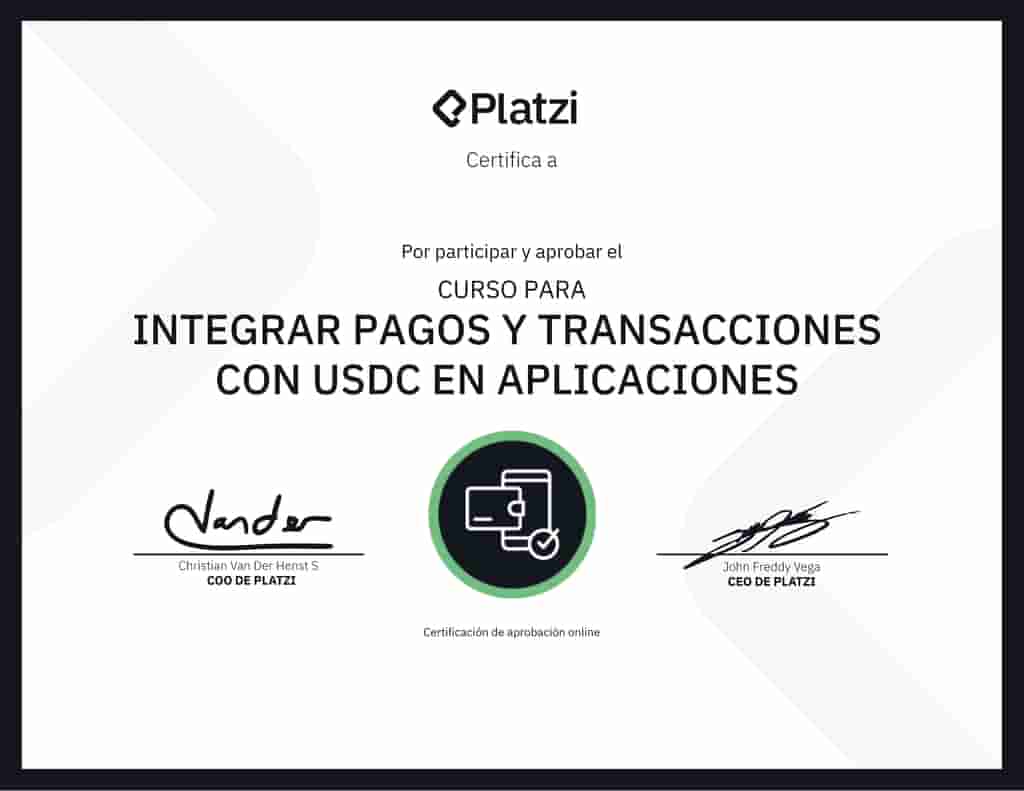 Curso para Integrar Pagos y Transacciones con USDC en Aplicaciones - Platzi