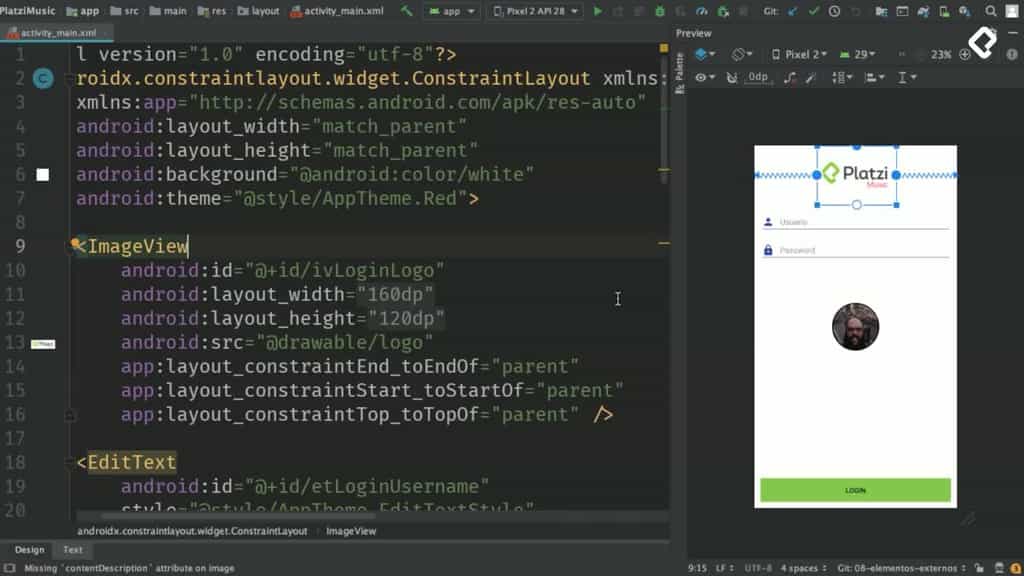 Curso Básico de Diseño de Interfaces con Android Studio - Platzi