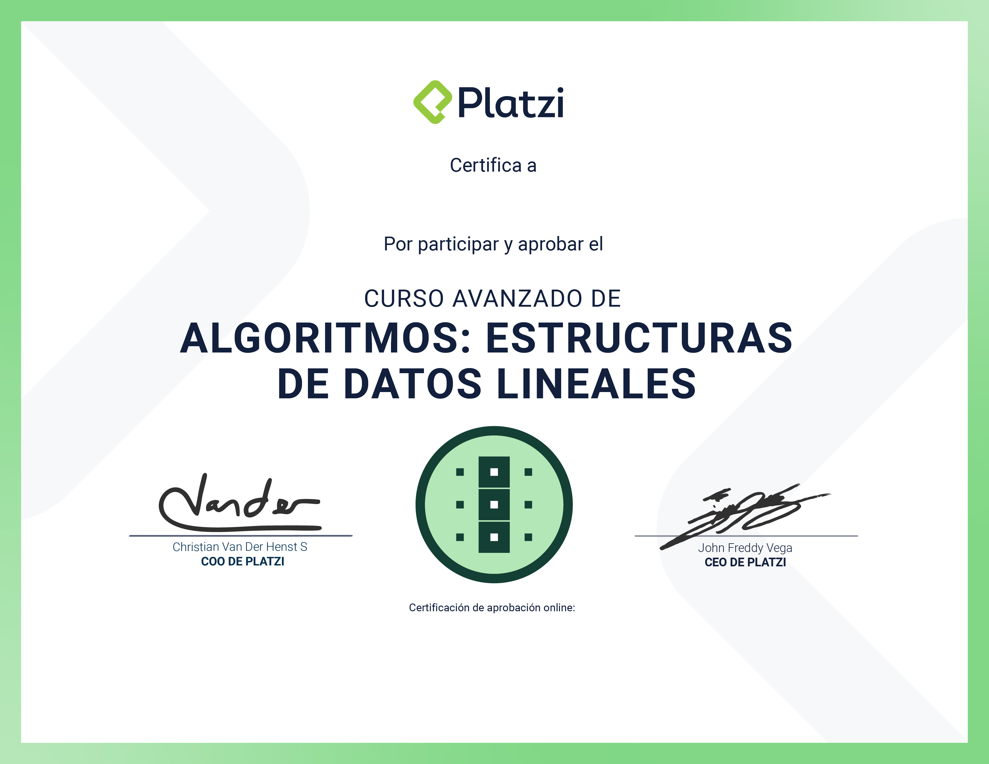 Curso de Algoritmos Avanzados: Estructuras de Datos Lineales Curso de Algoritmos Avanzados: Estructuras de Datos Lineales