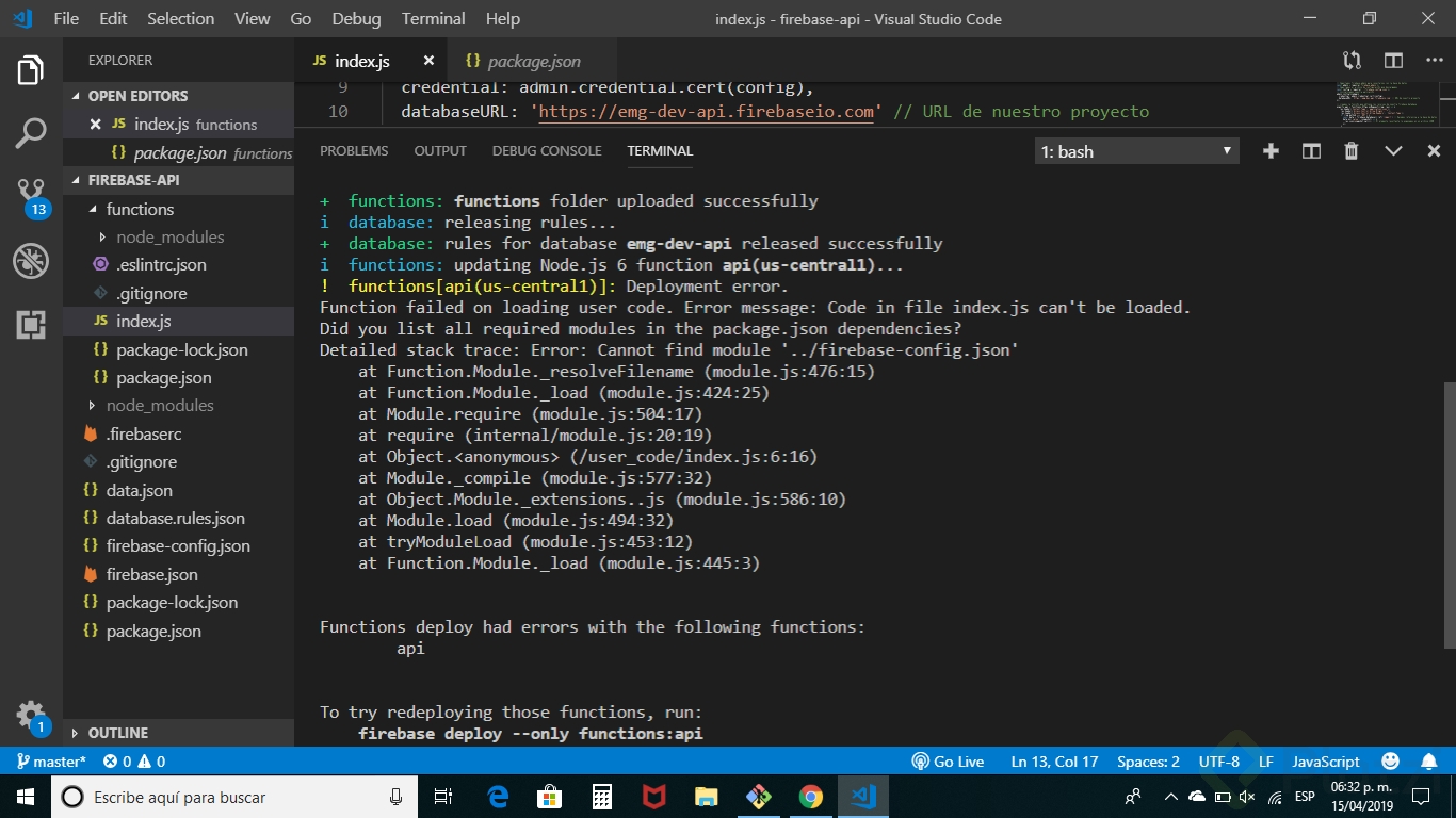 Crear una API con Firebase Cloud Functions