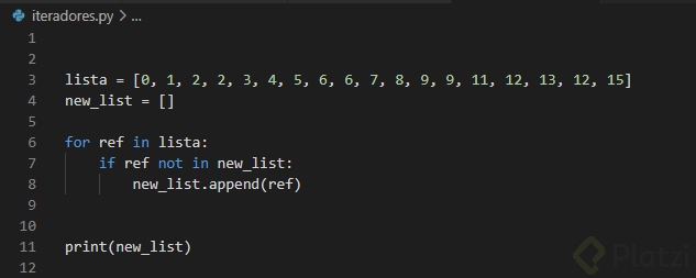Eliminando los repetidos de una lista - Platzi