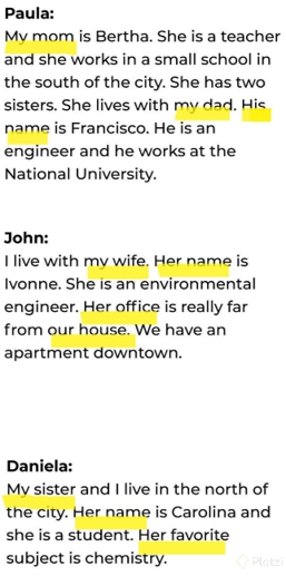 My family - possessive pronouns - Platzi