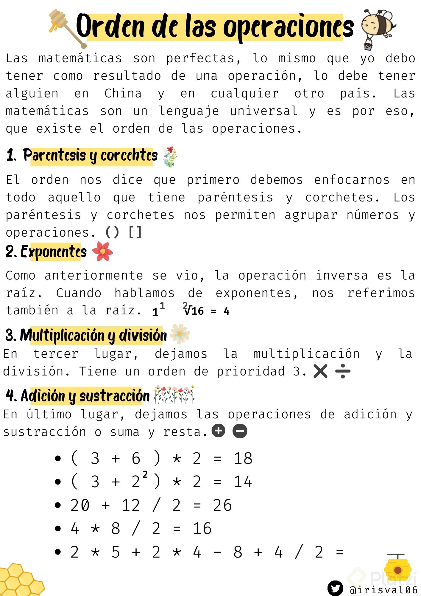 Orden De Operaciones Reglas Orden De Operaciones Reglas