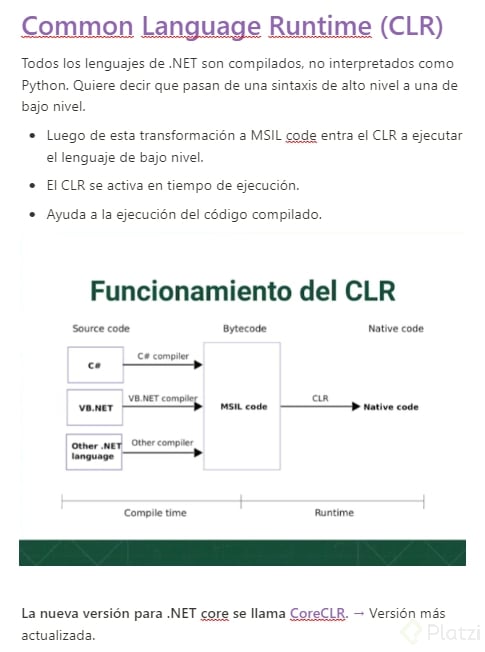 Common language Runtime - Platzi