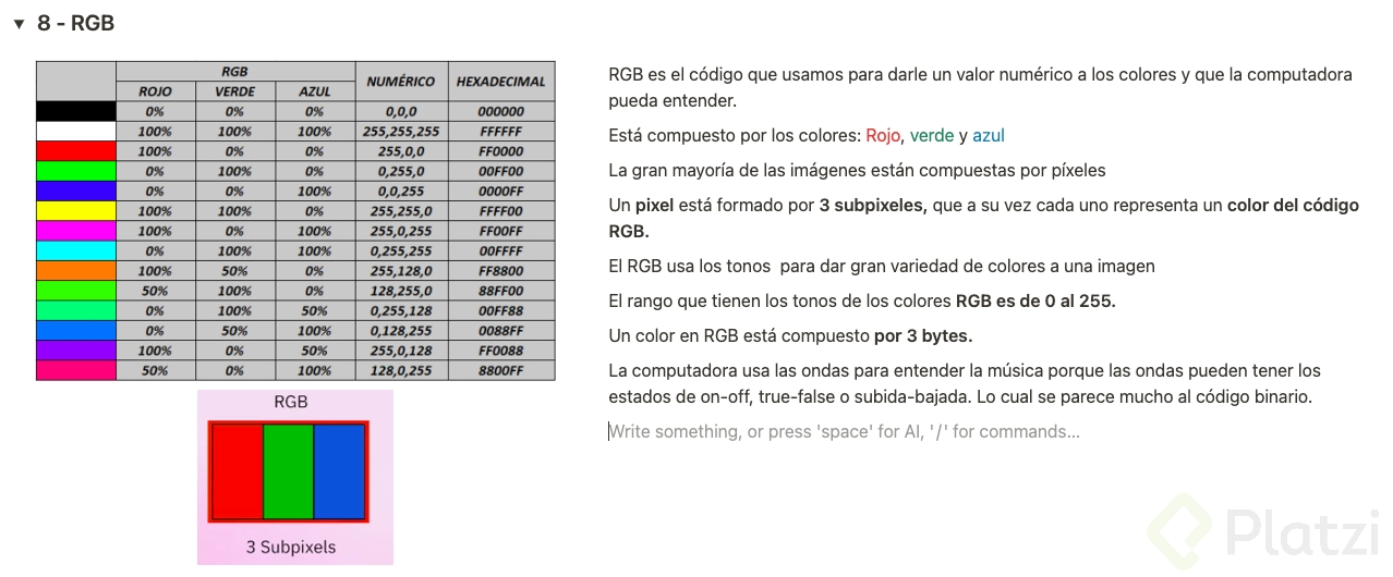 Conversión de Colores RGB a Código Binario
