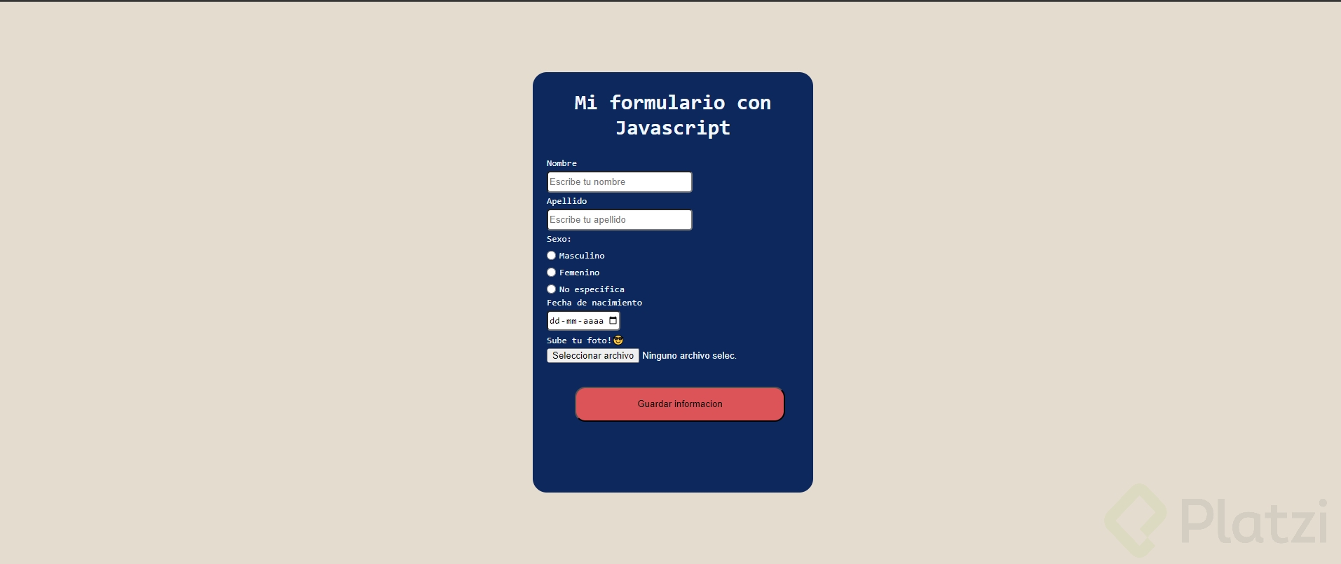 Formulario basico con Js, HTML y CSS💥💥💥
