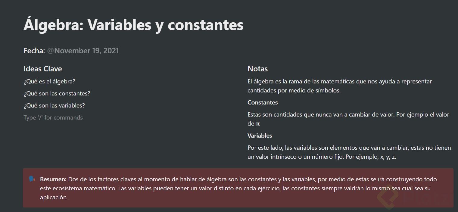 Constantes Y Variables En Matematicas