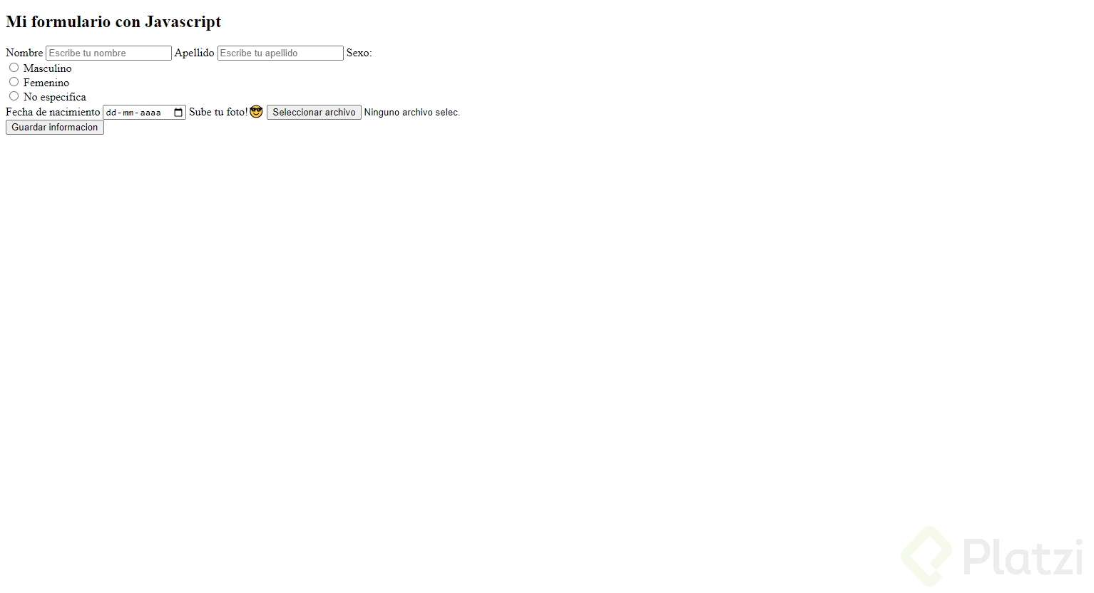 Formulario basico con Js, HTML y CSS💥💥💥