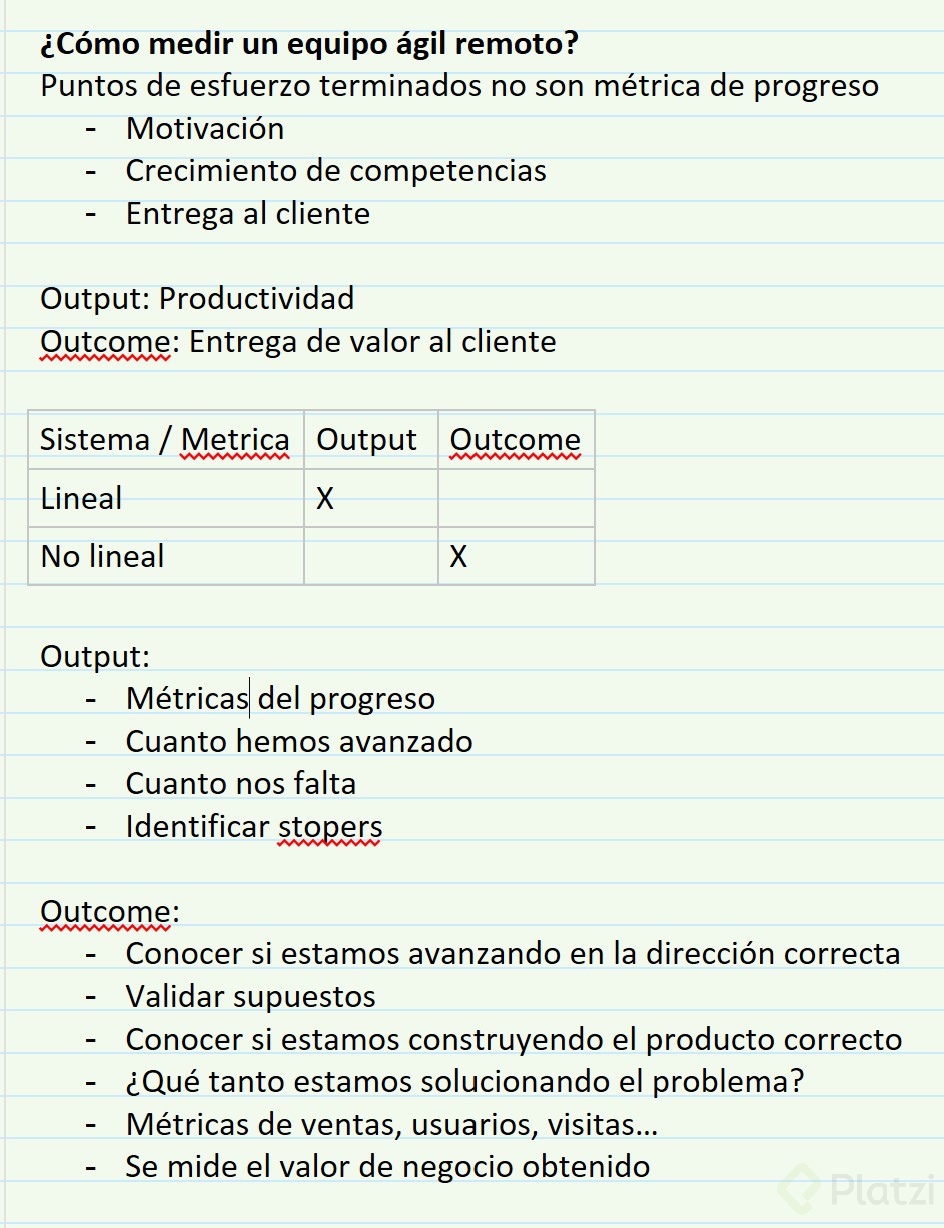 Métricas output y outcome - Platzi