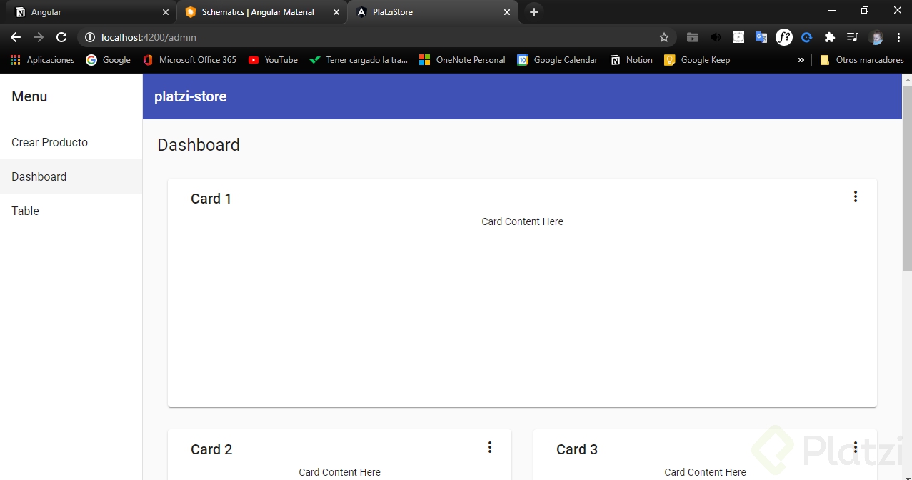 Creando vistas con Angular schematic Creando vistas con Angular schematic
