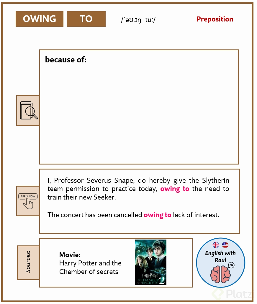 Giving reasons with due to / owing to - Platzi