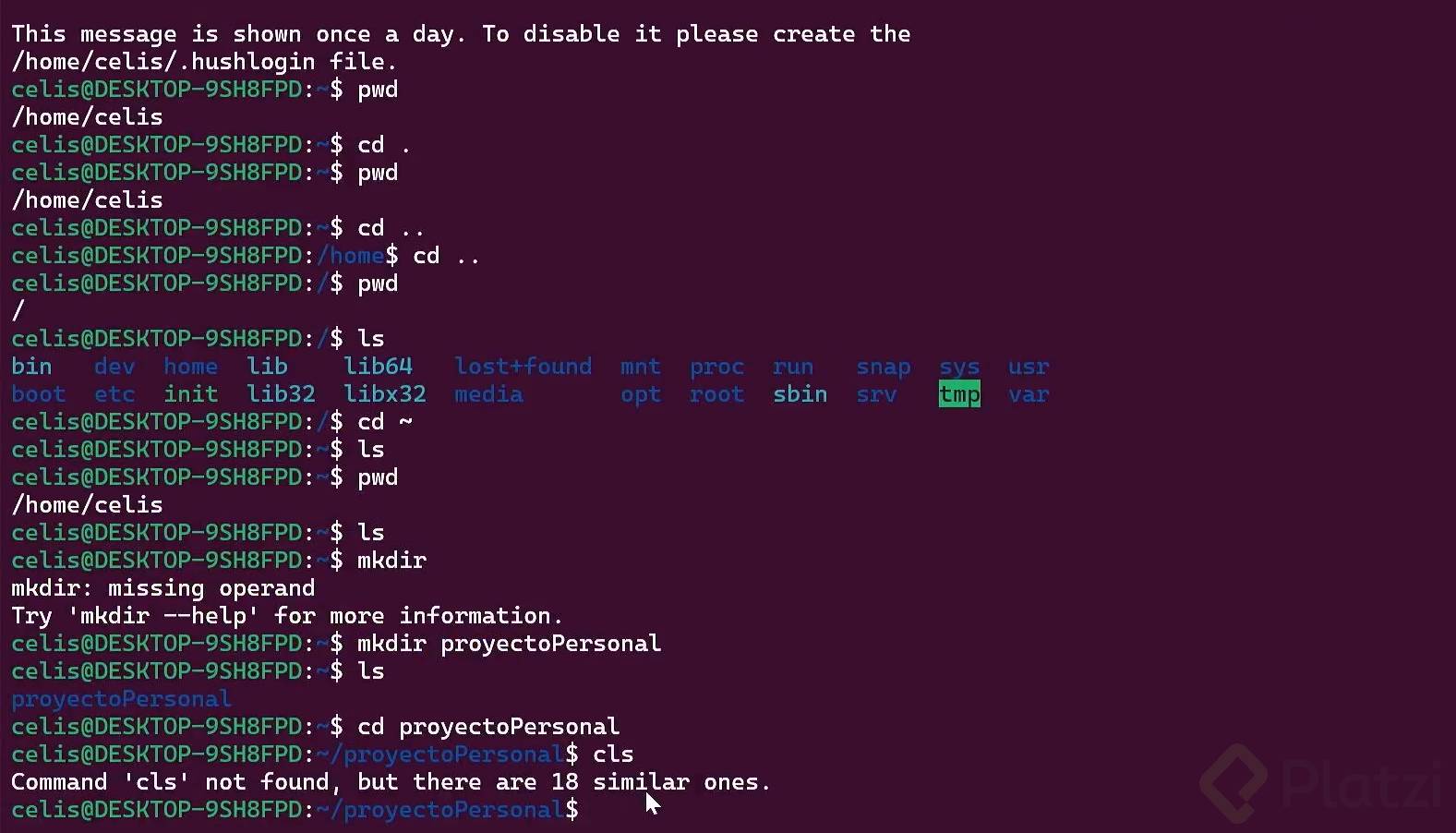 Comandos básicos de terminal en Linux y edición con Visual Studio Code