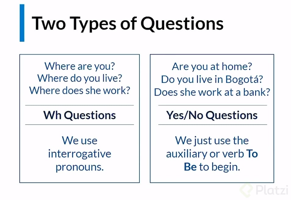 Questions in present simple - Platzi