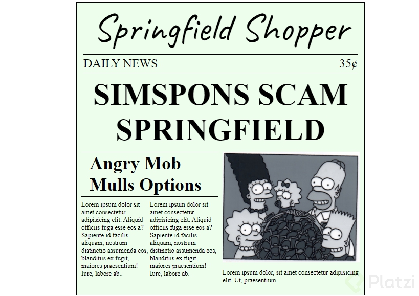 Crea el Periódico de los Simpsons con CSS