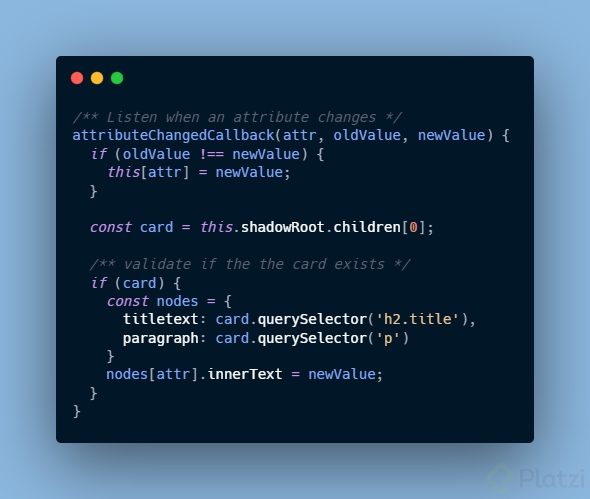 attributeChangedCallback - Platzi