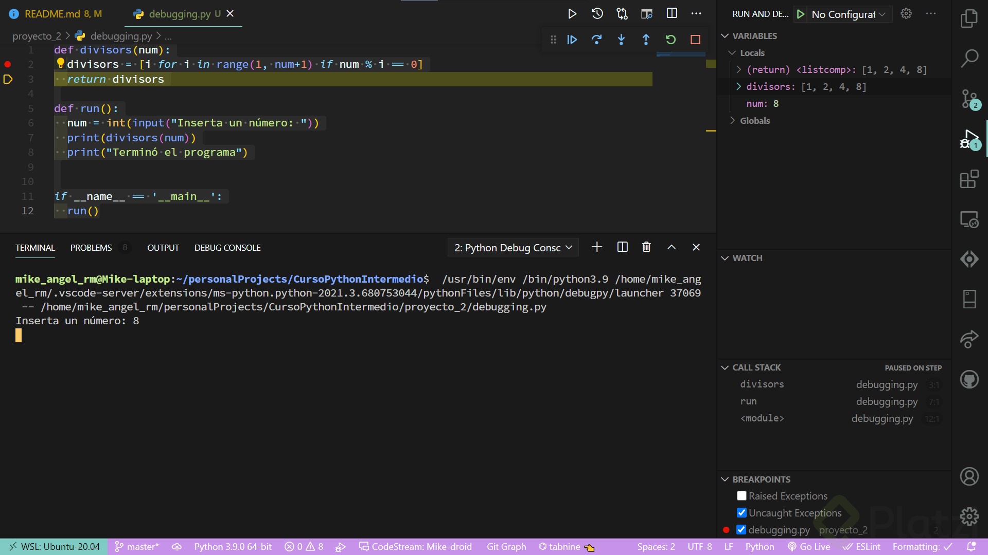 Debugging Platzi 