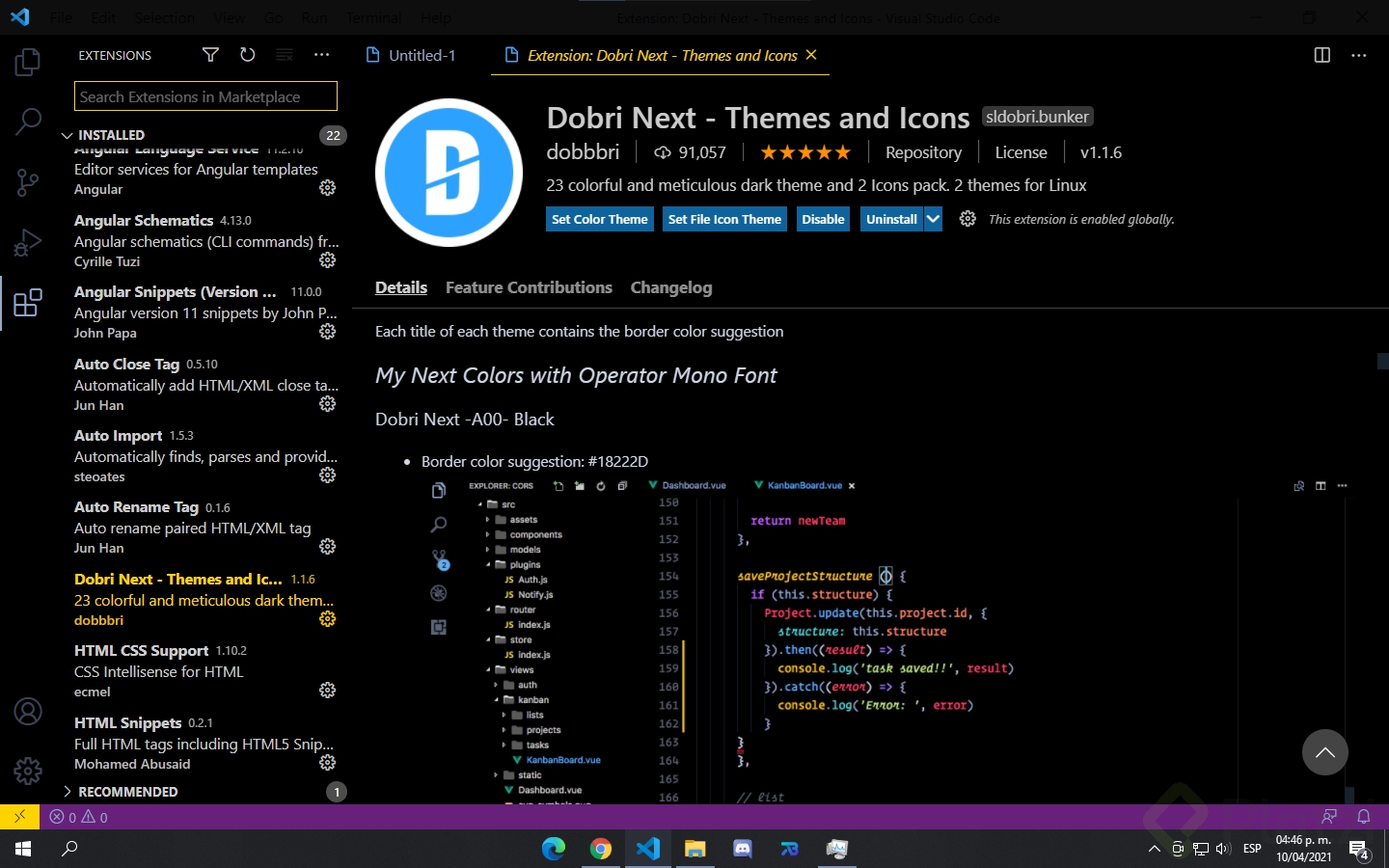Extensiones y personalización de Visual Studio Code