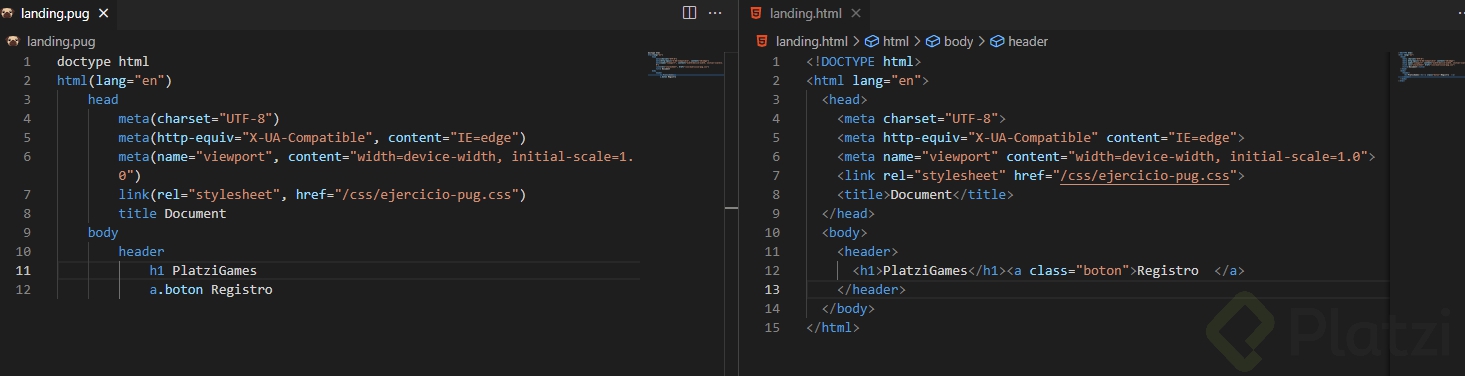 Hola, es ya predeterminado que las etiquetas h1 y a en el archivo html ...