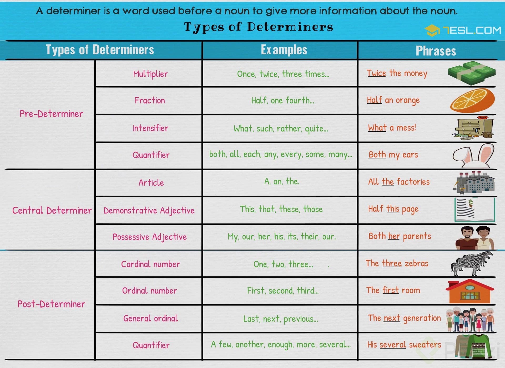 Vocabulary: Types of determiners - Platzi