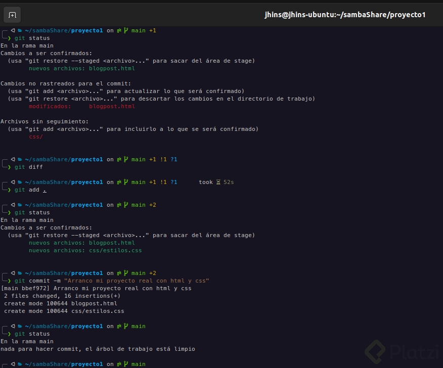 El problema que tendo con este tema (poerlevel10k) es que cuando ejecuto un comando como git ...