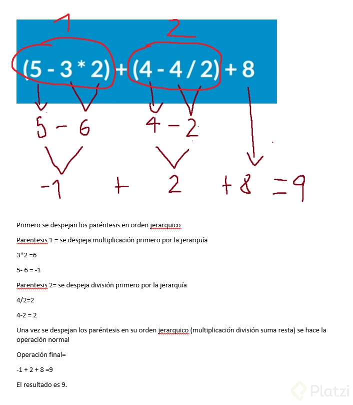 Operaciones matemáticas compuestas: paréntesis y orden de evaluación ...