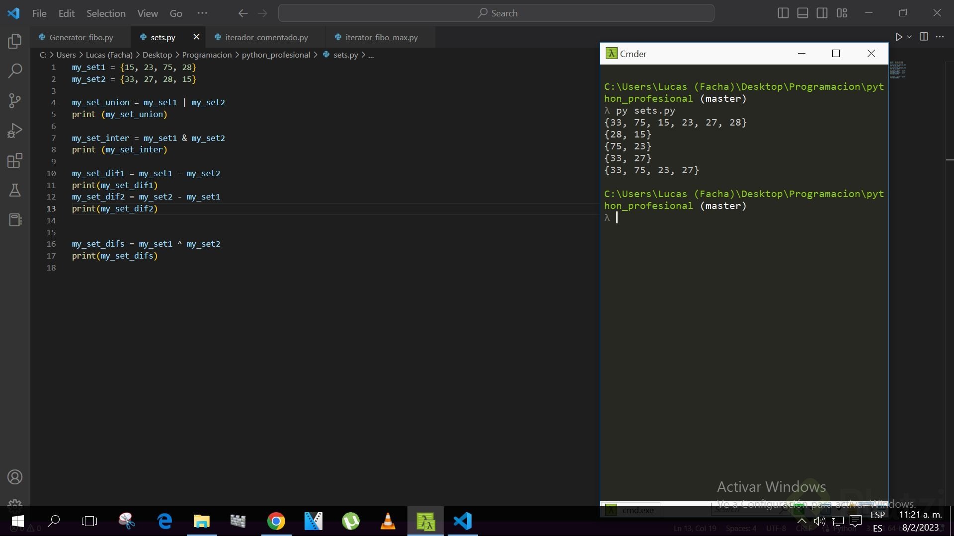 Operaciones con sets - Platzi