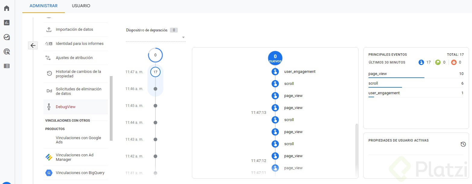 Medir con GA4 en paralelo con GTM y comprobar instalación con debugger - Platzi