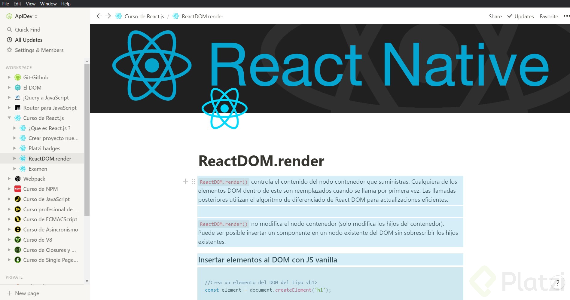 ReactDOM.render - Platzi ReactDOM.render - Platzi