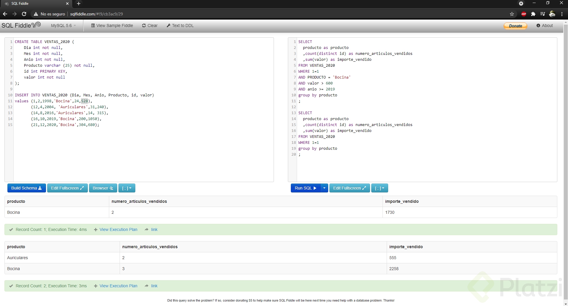 Cómo estructurar queries en SQL