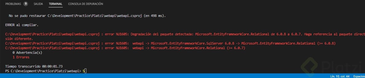 Probando API con una base de datos SQL server - Platzi