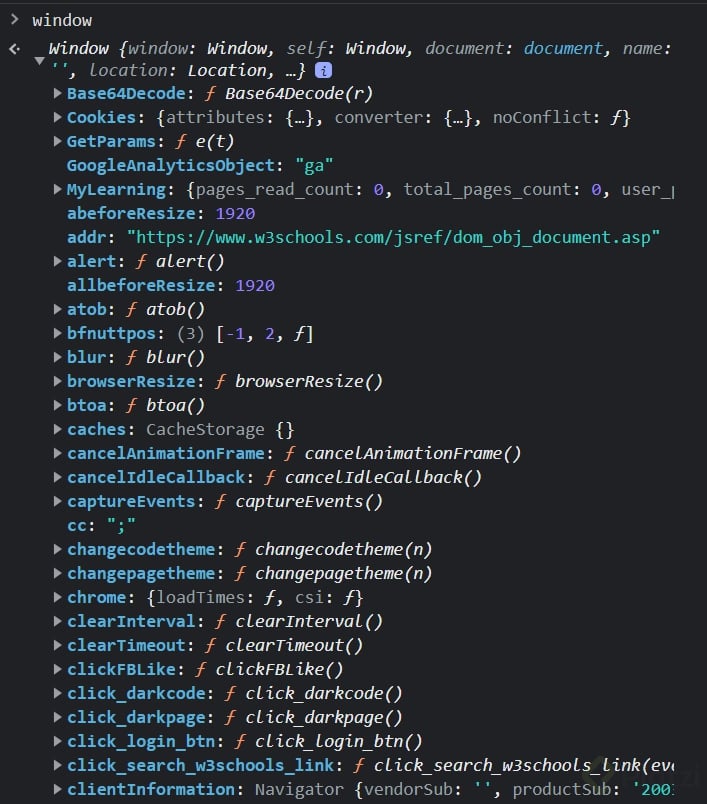 Alguien sabe por qué no me aparecen los métodos para la manipulación del DOM cuando ejecuto el ...
