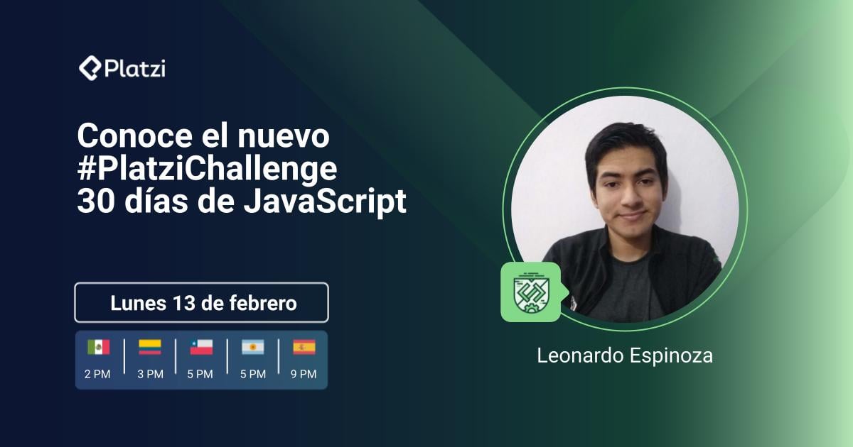 Conoce el nuevo #PlatziChallenge 30 días de JavaScript - Platzi