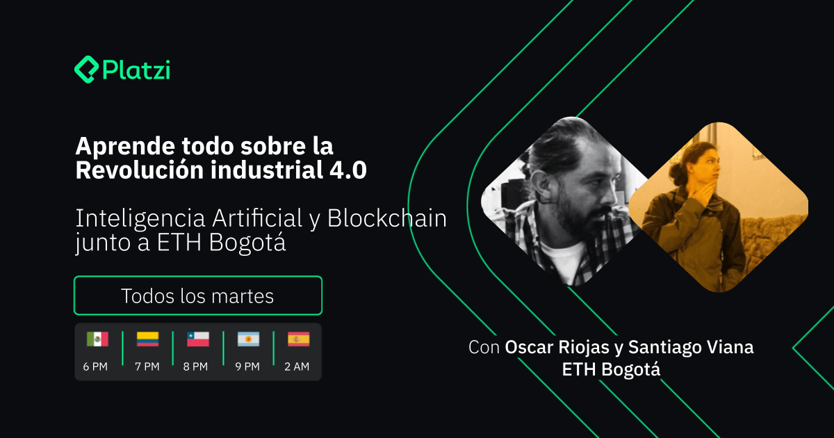 Aprende sobre IA y Blockchain: Revolución Industrial 4.0 - Platzi